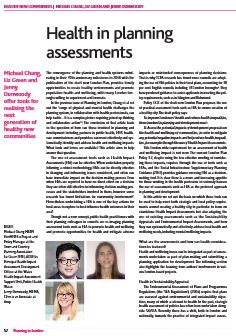 Health in planning assessments - World Health Organization ...
