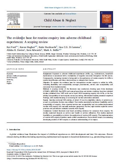 The evidence base for routine enquiry into adverse childhood ...