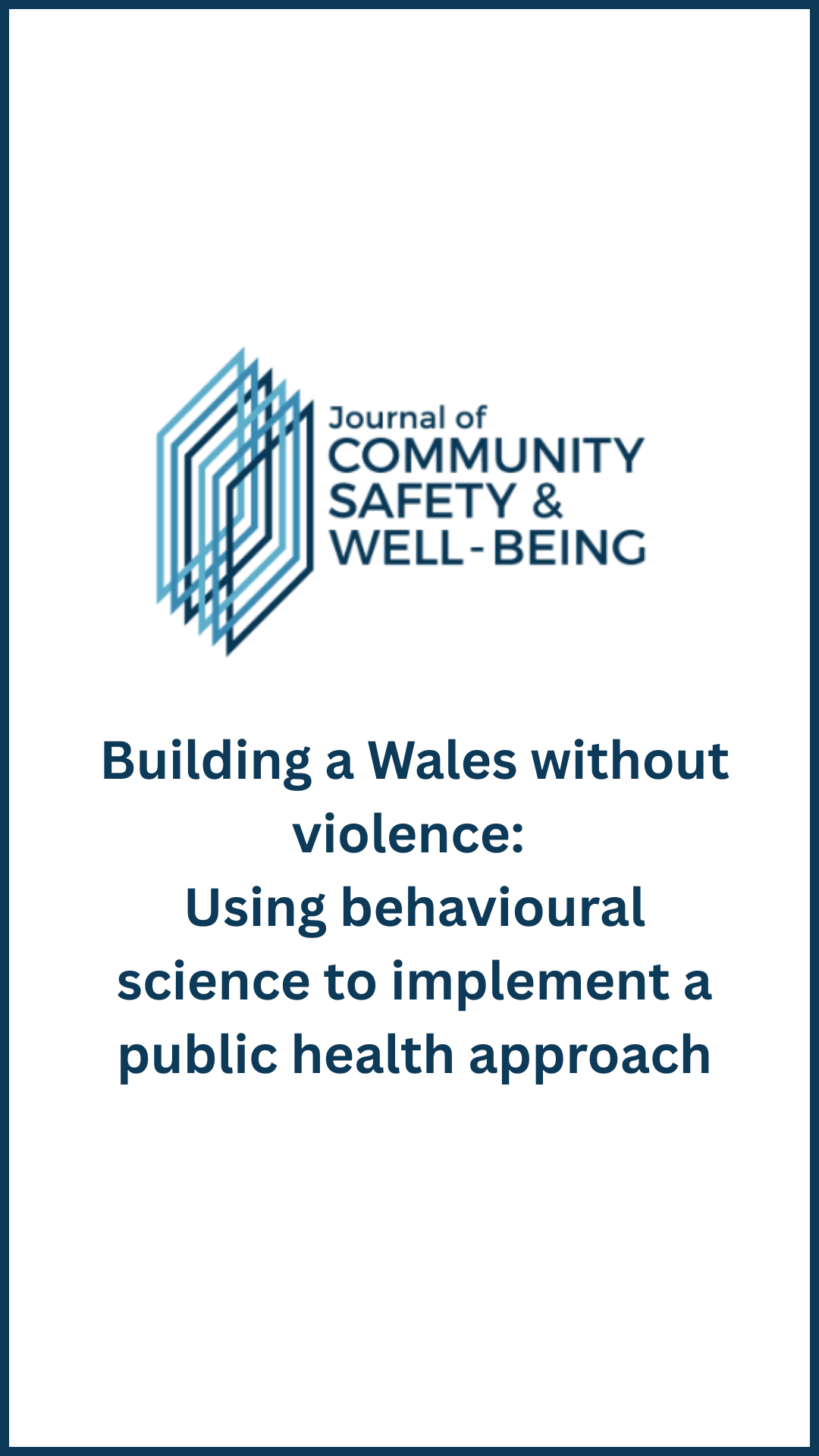 Building a Wales Without Violence: Using Behavioural Science to ...
